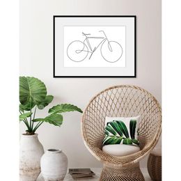 queence Bild »I want to ride my bicycle« Fahrräder Fahrzeuge Kunst Schwarz-Weiß Sport 1 Stk. tlg. HD Premium Poster-Druck inkl. Holzrahmen...