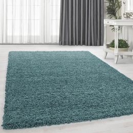 my home Hochflor-Teppich »Viva« rechteckig 45 mm Höhe Uni Farben, einfarbig, besonders weich und kuschelig, Kundenliebling aquamarin Obermaterial:...