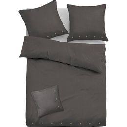 Tom Tailor HOME Bettwäsche »Alisa« 3 Stk. tlg. GRATIS: mit Zusatzkissen 40x40 cm stone Obermaterial: 70% Baumwolle, 30% Leinen B/L: 155 cm x 220 cm