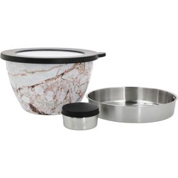 S'well Salatsch&uuml;ssel &raquo; Calacatta Gold Salad Bowl Kit, 1.9L&laquo; 3 Stk. aus Edelstahl Therma- -Technologie mit vakuumisolierten Au&szlig;enschale gold Edelstahl