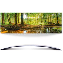 Artland Wandbild »Wald mit Bach« Wald 1 Stk. tlg. 3D Optik gebogen Farbe Bild(er): grün