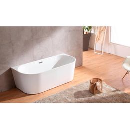 Welltime Badewanne »Alvor« Höhe 56, 5 cm verstellbare Füße freistehend, aus hochwertigem Sanitäracryl, mit Pop Up Ventil weiß freistehend Design...