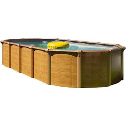 KWAD Ovalpool &raquo;Green line Evolution&laquo; 6, 1x3, 7x1, 32 wood Folie in blau, sand oder grau erh&auml;ltlich wood, Innenfarbe: grau &Oslash;/B/H/L: Breite 370 cm x...