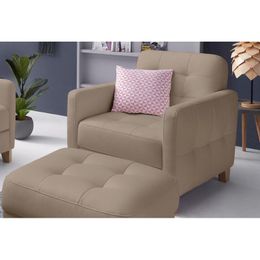 exxpo - SOFA FASHION Sessel »Elio, Loungesessel, aufwendige Detailverarbeitung, bequem und modern« hoher Sitzkomfort für entspannende Momente schlamm