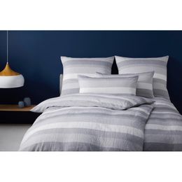 Elegante Bettw&auml;sche &raquo;Delight&laquo; 2 Stk. tlg. gewebtes Muster hellgrau Obermaterial: 50% Baumwolle, 50% Leinen B/L: 135 cm x 200 cm