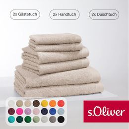 s.Oliver Handtuch Set &raquo;Premium Qualit&auml;t, 600 gr/m&sup2;&laquo; Set 6 Stk. Walkfrottier 2 G&auml;stet&uuml;cher 30x50, 2 Handt&uuml;cher 50x100, 2 Duscht&uuml;cher 70x140 natur...