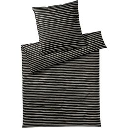 Elegante Bettw&auml;sche &raquo;Lines&laquo; 2 Stk. tlg. angenehmes Hautgef&uuml;hl Schwarz Obermaterial: 100% Baumwolle B/L: 155 cm x 220 cm