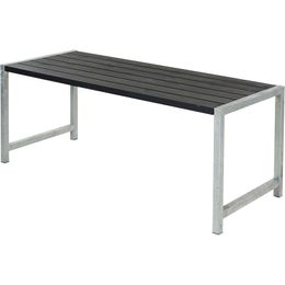 Plus Gartentisch »Plankentisch« 1 Stk. tlg. 186x77x72 cm Schwarz RAL 9005 + Silber + Schwarz RAL 9005
