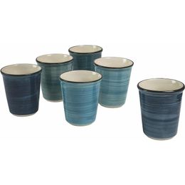 VILLA D'ESTE Becher »Baita Acqua - Blauschattierungen« Trinkbecher-Set, 6-teilig, Inhalt 350 ml blau/türkis/bleu