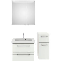 SAPHIR Badmöbel-Set »Balto Sprint 3-teilig, Mineralmarmor-Waschtisch mit LED-Spiegelschrank« 4 Stk. tlg. Badezimmer Set mit Unterschrank inkl...