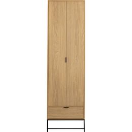Woood Kleiderschrank braun Holz teilmassiv