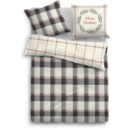 Tom Tailor HOME Wendebettwäsche »Milou« 2 Stk. tlg. warme Flanell (Biber) Qualität nach BCI produziert, weihnachtlich black Obermaterial: 100%...