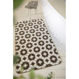 WECON HOME BASICS Badematte »J&J« Höhe 15 mm waschbar, rutschfest, strapazierfähig, saugfähig, pflegeleicht, weich taupe,beige Obermaterial: 100%...