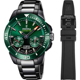 Festina Chronograph »Chrono Bike Connected - Special Edition« Armbanduhr, Quarzuhr, Herrenuhr, Stoppfunktion, Saphirglas schwarz-dunkelgrün-schwarz...
