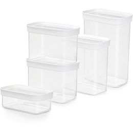 Emsa Vorratsdose »N11428 Optima« Set, 5 Stk. tlg. rechteckig, sicher, hygienisch, unbedenklich, platzeffizient transparent