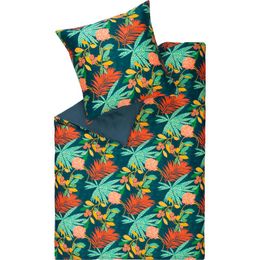 Schöner Wohnen Kollektion SCHÖNER WOHNEN-KOLLEKTION Wendebettwäsche »Tropic« 2 Stk. tlg. mit Dschungel-Motiv petrol/dunkelgrün Obermaterial: 100% Baumwolle B/L: 155 cm x 220 cm