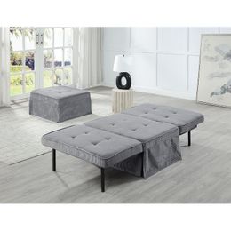ATLANTIC HOME COLLECTION Schlafsofa »Finn« wandelbar zum Loungesessel, Relaxliege und Gästebett, inkl. Kissen grau