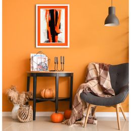 queence Bild mit Rahmen »Abstrakt, schwarz, orange« Abstrakt Mode Modebilder 1 Stk. tlg. Poster mit buntem Acrylglas Passepartout Farbe Rahmen:...