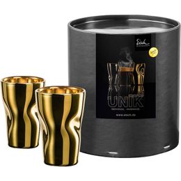 EISCH GERMANY Espressoglas »UNIK« Espressoglas, veredelt mit Echtgold, 2-teilig, 100 ml goldfarben