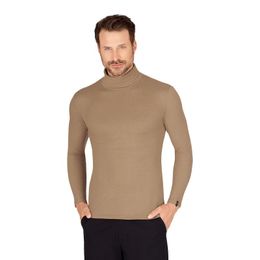 TRIGEMA Rollkragenshirt »Rollkragenshirt« 1 Stk. tlg. nougat-melange S S 95 % Baumwolle, Ringgarn supergekämmt, 5 % Elastan