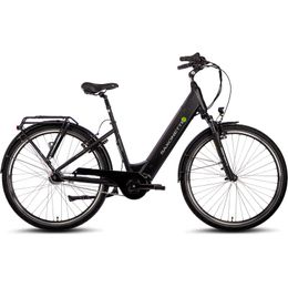 SAXONETTE »Optimum Plus« 7 Gang Nabenschaltung Mittelmotor 250 W Pedelec, Elektrofahrrad für Damen u. Herren schwarz matt+schwarz