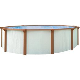 KWAD Rundpool &raquo;Green line Evolution&laquo; 4, 6x1, 32 white- wood Folie in blau, sand oder grau erh&auml;ltlich wei&szlig;, Innenfarbe: grau &Oslash;/B/H/L: 460 cm x...
