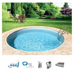 MY POOL BWT Rundpool &raquo;mit sandfarbener Folie f&uuml;r den Karibik Look&laquo; H&ouml;he: 120 cm, inkl. Zubeh&ouml;r, in versch. Gr&ouml;&szlig;en verf&uuml;gbar wei&szlig;/sand &Oslash;/B/H/L: 350...