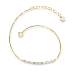 Glanzst&uuml;cke M&uuml;nchen GLANZST&Uuml;CKE M&Uuml;NCHEN Gliederarmband &raquo;A1211&laquo; aus Sterling Silber gelbgold + wei&szlig; none Filigranes Damen-Armband
