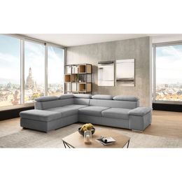 Sit & More sit&more Ecksofa &raquo;Valentine L-Form, B: 272 cm&laquo; mit Arm- & Kopfteilverstellung, optional mit Bettfunktion grau 100% Polyester