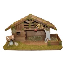 ALFRED KOLBE Krippe &raquo;Krippenstall&laquo; mit Laterne, Brunnen, Holz braun