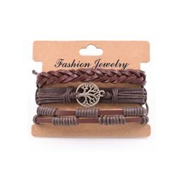 Firetti Armband Set »Multipack Schmuck Geschenk Armschmuck Lederarmband Lebensbaum« Made in Germany silberfarben 26 cm Stylisches 3 er Armbandset