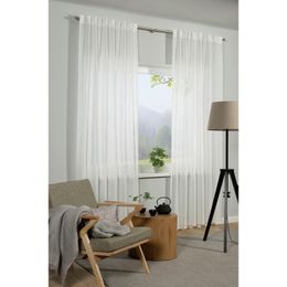 Gardinia Gardine »GRS Schal Zen Silence mit Gardinenband« 1 Stk. tlg. blickdicht, Kunststoff, Stoff aus 50 % recyceltes Polyester weiß...