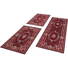 Theko Bettumrandung »Flomi Florentina« Höhe 5 mm 3 Stk. tlg. Bettvorleger, Läufer-Set für das Schlafzimmer, gewebt rot Obermaterial: 63% Polyester,...