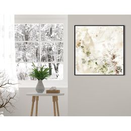 queence Leinwandbild &raquo;Floral&laquo; 1 Stk. tlg. mit einem Schattenfugenrahmen veredelt braun Canvas, Holzrahmen