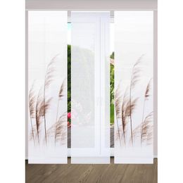 HOME IN GREEN Schiebegardine »PAMILO« Paneelwagen 3 Stk. tlg. SET DIGITALDRUCK, BAMBUSOPTIK RECYCELT naturfarben Obermaterial: 100% Polyester 245 cm