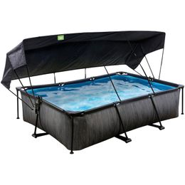 EXIT Framepool BxLxH: 200x300x65 cm, mit Kartuschenfilter und Sonnensegel schwarz Ø/B/H/L: Breite 200 cm x Höhe 65 cm x Länge 300 cm
