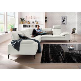 W.Schillig Ecksofa »valentinoo, Designsofa, elegant und bequem, L-Form« mit Sitztiefenverstellung, Breite 318 cm weiß Z59