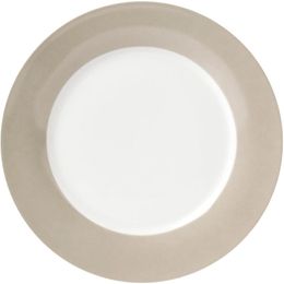 Van Well Speiseteller »Vario« Porzellan, spülmaschinen- und mikrowellengeeignet, Ø 26, 5 cm taupe, weiß 0