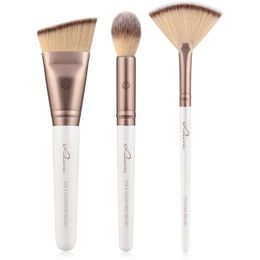 LUVIA COSMETICS Kosmetikpinsel-Set Nurai-Pinselhaar, vegan und hautfreundlich, verliert keine Haare. wei&szlig; 3 Make-up Pinsel f&uuml;r Konturprodukte und...