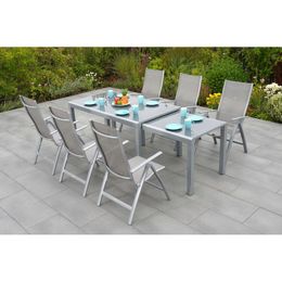 Merxx Garten-Essgruppe »Taviano« 7 Stk. tlg. silber/diamantbraun +