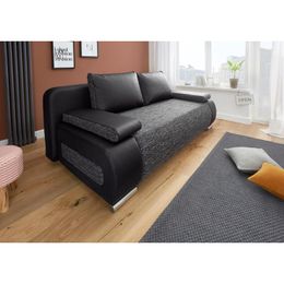 Collection AB Schlafsofa »Moritz« mit Bettfunktion und Bettkasten, komfortabler Federkern schwarz/schwarz