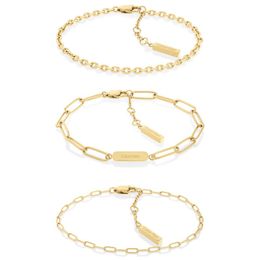 Calvin Klein Armband »Multipack Schmuck Edelstahl Armschmuck DEFIANT« gelbgoldfarben 20 cm CK Schmuck - Damenarmschmuck