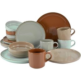 Creatable Kombiservice »Geschirr-Set Terra Collection« Service, angesagte Naturfarben Made in Europe, 16 Teile für 4 Personen...