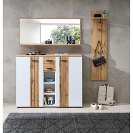 Innostyle Garderoben-Set &raquo;Garderobenset Sparks, 185x202x38cm (B/H/T)&laquo; 3 Stk. tlg. Wei&szlig; MODERN - Das Zusammenspiel von Wei&szlig; und Eiche Altholz...
