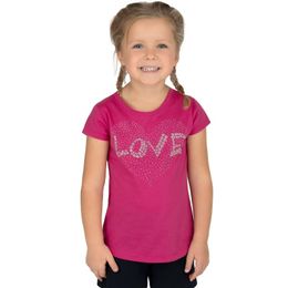 TRIGEMA T-Shirt »T-Shirt mit süßen Glitzersteinchen« 1 Stk. tlg. hibiskus 140 140 Single-Jersey