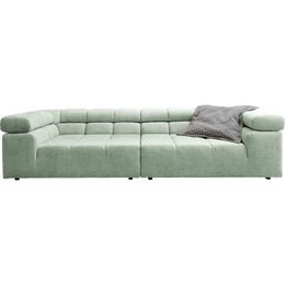 Inosign Big-Sofa »Ancona B/T/H: 290/110/70 cm« auffällige Steppung, inkl. 2 Zierkissen und verstellbaren Kopfstützen mint 0