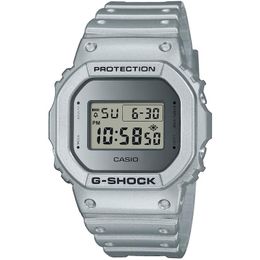 Casio G-SHOCK Chronograph Quarzuhr, Armbanduhr, Herrenuhr, digital, bis 20bar wasserd. Resinarmband silberfarben-hellgrau Cooler Herrenchronograph