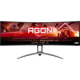 AOC Curved-Gaming-Monitor »AG493QCX« 124 cm/49 ′′ 3840 x 1080 px Full HD 1 Reaktionszeit 144 Hz rot neig, dreh- und höhenverstellbar, VESA...