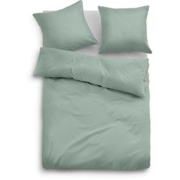 Tom Tailor HOME Bettwäsche »Solid Colors« 2 Stk. tlg. feinfädige, angenehm leichte Perkal Bettwäsche, aus 100% Baumwolle aqua grey Obermaterial:...