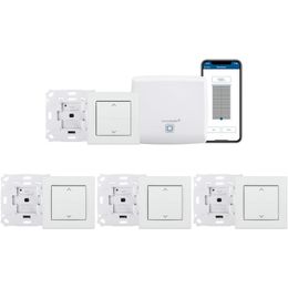 homematic IP Smart-Home-Zubeh&ouml;r &raquo;Starter Bundle&laquo; Smart Home f&uuml;r 4 Rolll&auml;den & Markisen Wei&szlig; Die verschl&uuml;sselte Kommunikation erm&ouml;glicht einen...
